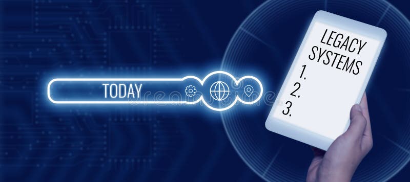 Handwriting Text Legacy Systems. Internet Concept Old Method Technology ...