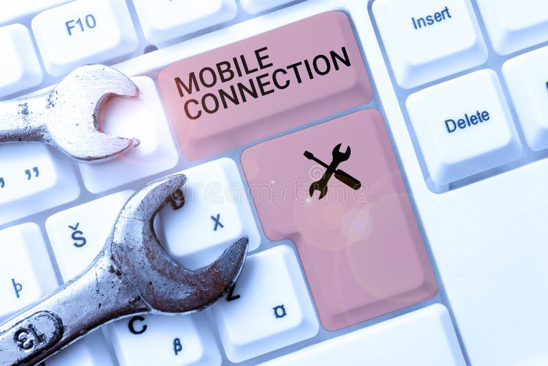 Text Showing Inspiration Mobile Connection. Business Showcase Secure ...