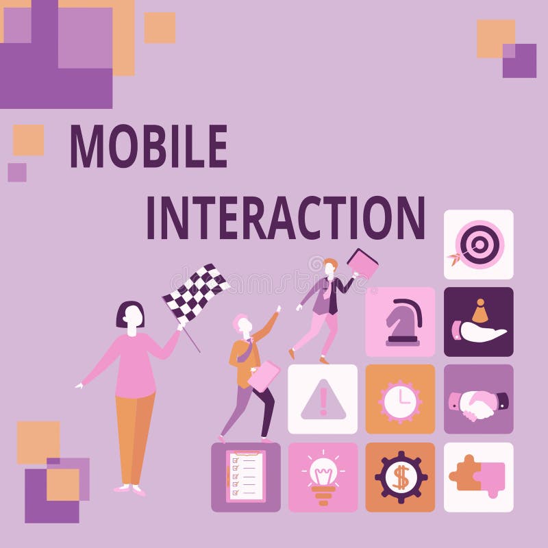 Inspiration Showing Sign Mobile Interaction. Concept Meaning the ...