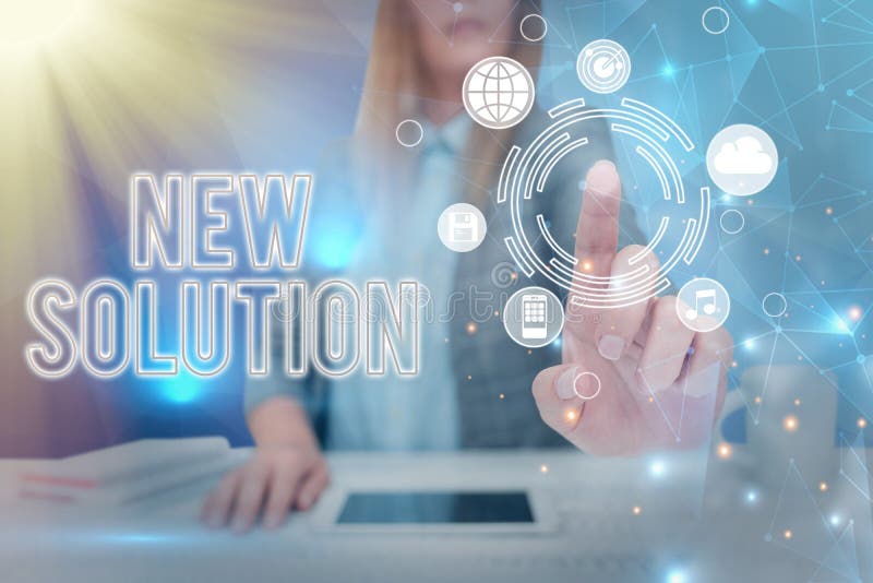 Sign Displaying New Solution. Business Showcase Modern Innovation ...