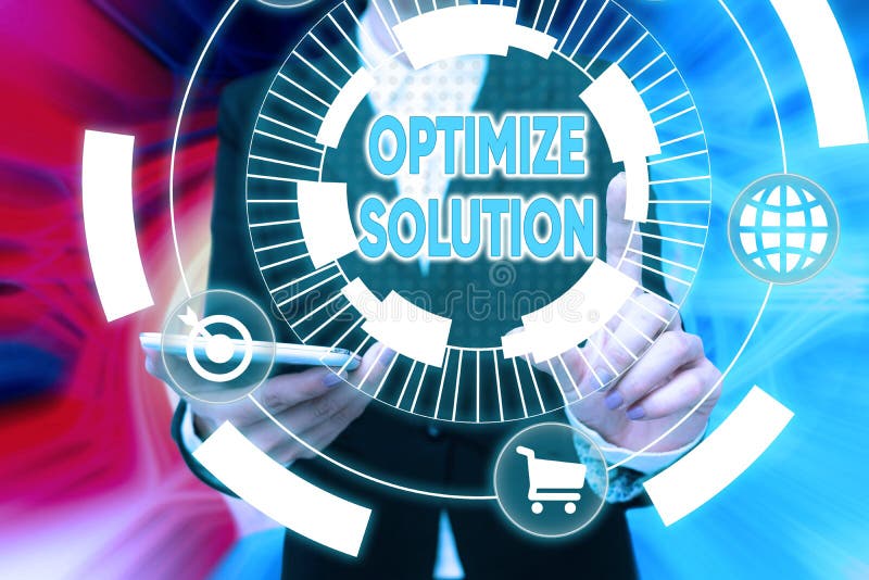 Text Caption Presenting Optimize Solution. Business Concept Process of ...