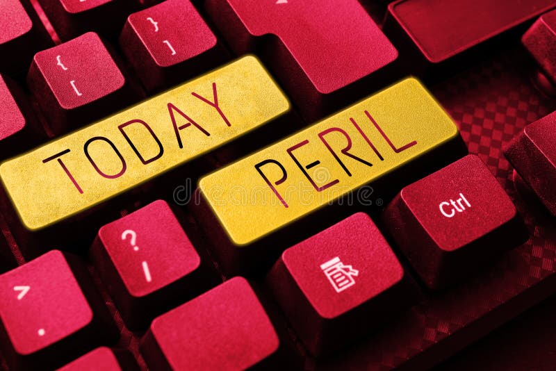 Hand Writing Sign Peril. Internet Concept Indicates Something Extremely ... Hand Writing Sign Peril. Internet Concept Indicates Something Extremely ...