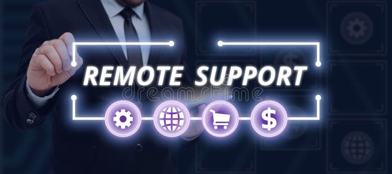 Text Caption Presenting Remote Support. Business Idea Help End-users To ...