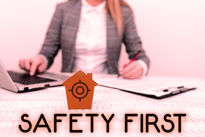 Inspiration Showing Sign Safety First. Business Concept Avoid Any ... Inspiration Showing Sign Safety First. Business Concept Avoid Any ...