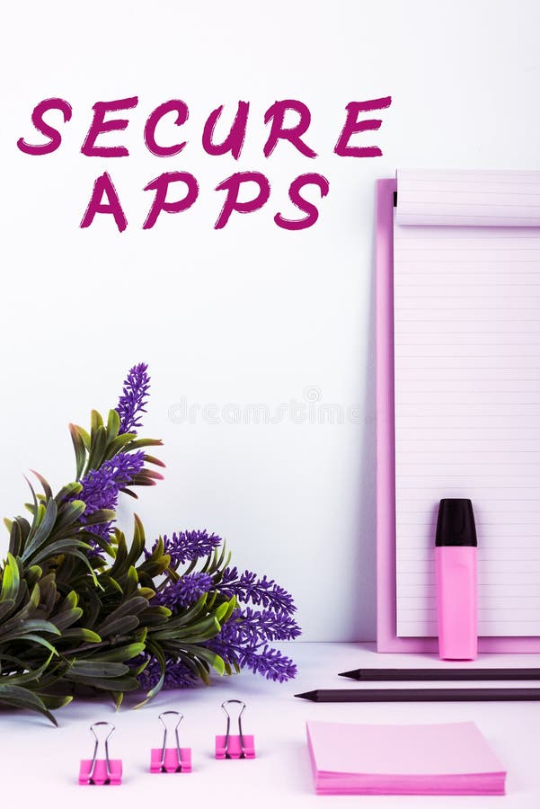 Inspiration Showing Sign Secure Apps. Business Showcase Protect the ...