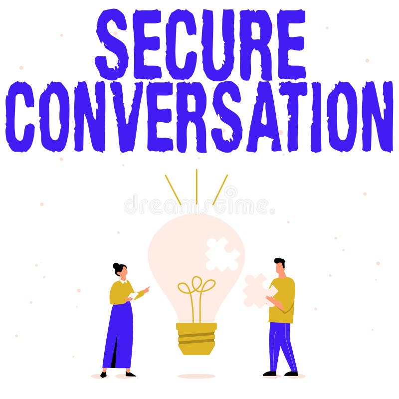 Text Sign Showing Secure Conversation. Internet Concept Secured ...