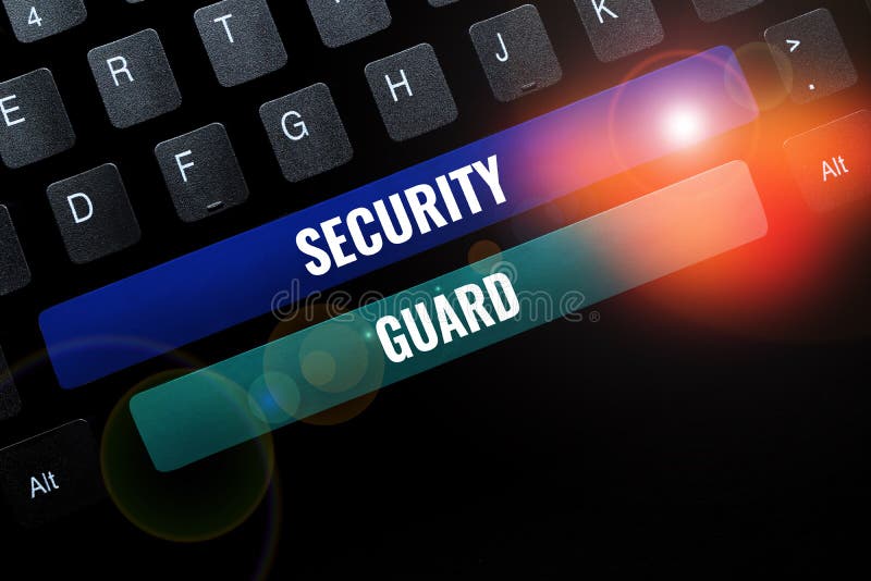 Inspiration Showing Sign Security Guard. Business Approach Tools Used ...