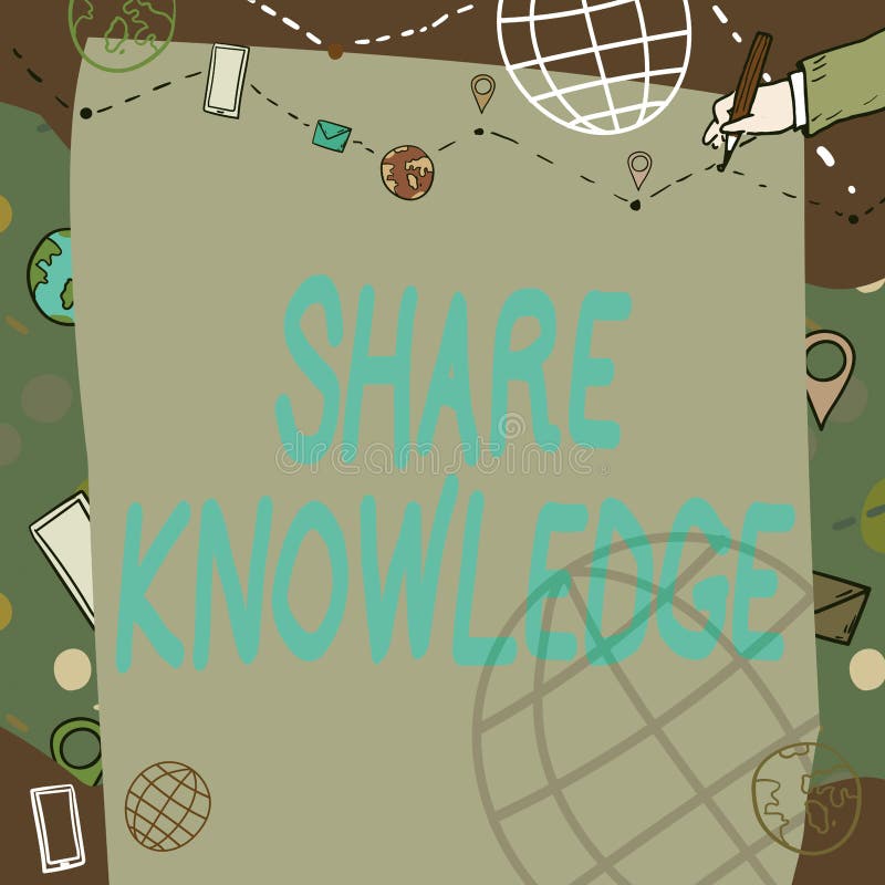 Hand Writing Sign Share Knowledge. Business Approach Teaching Others ...