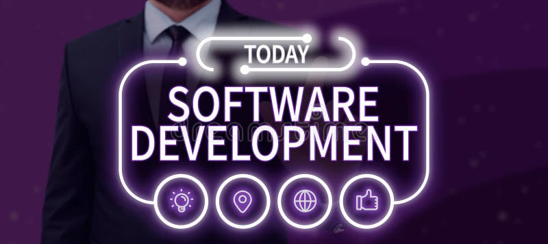 Inspiration Showing Sign Software Development. Business Overview Software is Created Using a ...