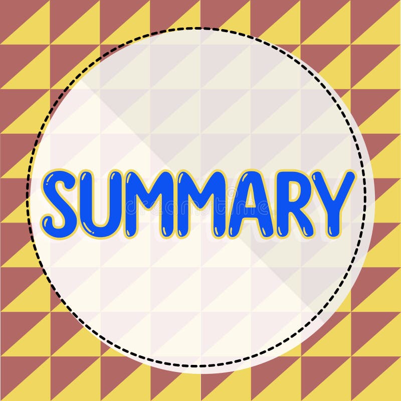 Inspiration Showing Sign Summary. Word Written on Brief Statement ...