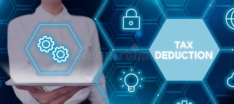 Inspiration Showing Sign Tax Deduction. Business Idea Amount Subtracted ... Inspiration Showing Sign Tax Deduction. Business Idea Amount Subtracted ...