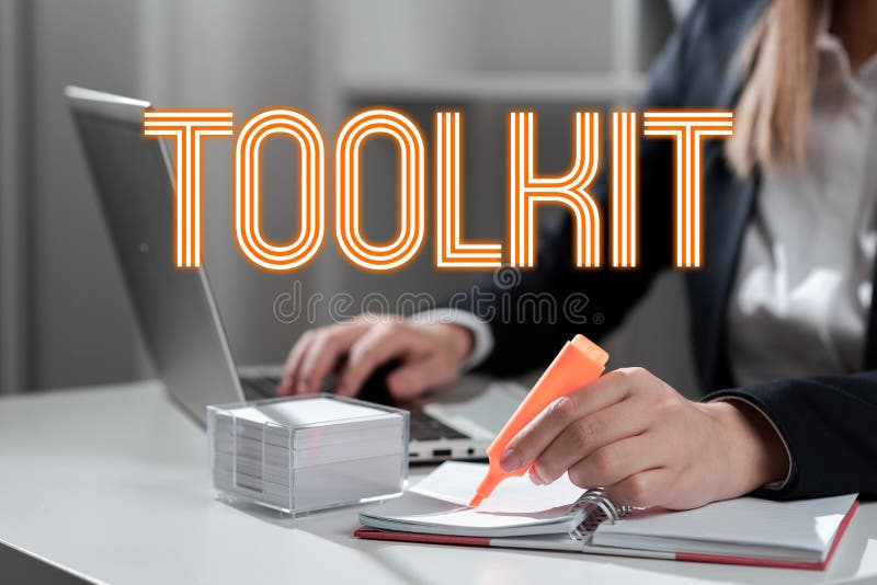 Inspiration Showing Sign Toolkit. Business Concept Set of Tools Kept in ...