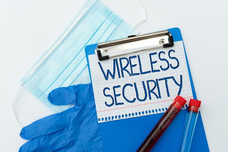 Sign Displaying Wireless Security. Business Approach Prevention of ...