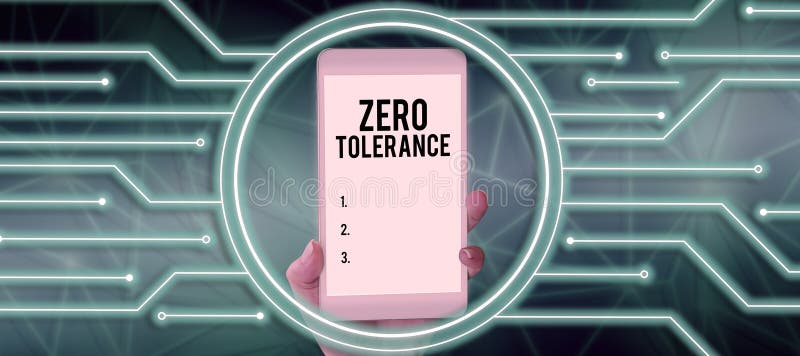 Conceptual Display Zero Tolerance. Business Showcase Refusal To Accept ...