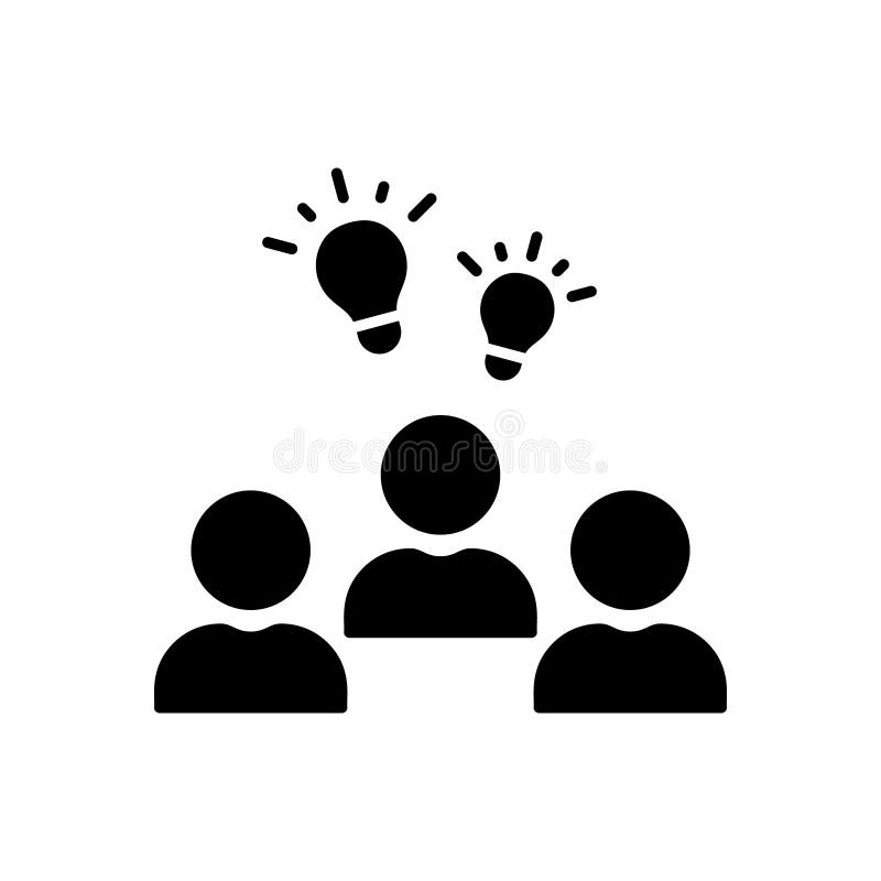 Inspiration Solution Creative Idea Silhouette Icon. Creativity Group ...
