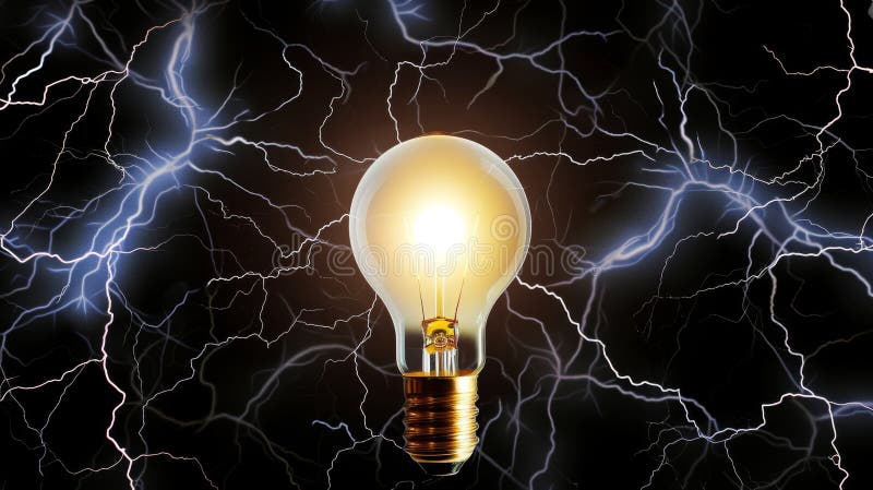 Inspiration Strike Lightbulb Stock Photo - Image of creativity, bright ...