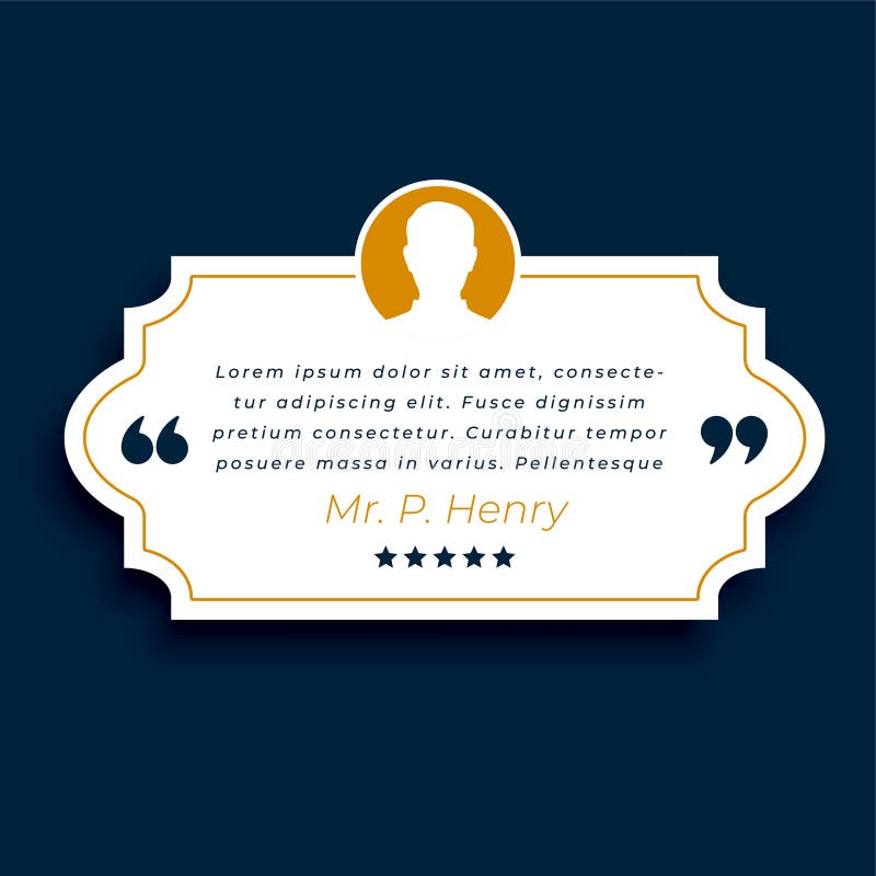Inspiration for Testimonial Quotation or Review Frame Design Stock ...