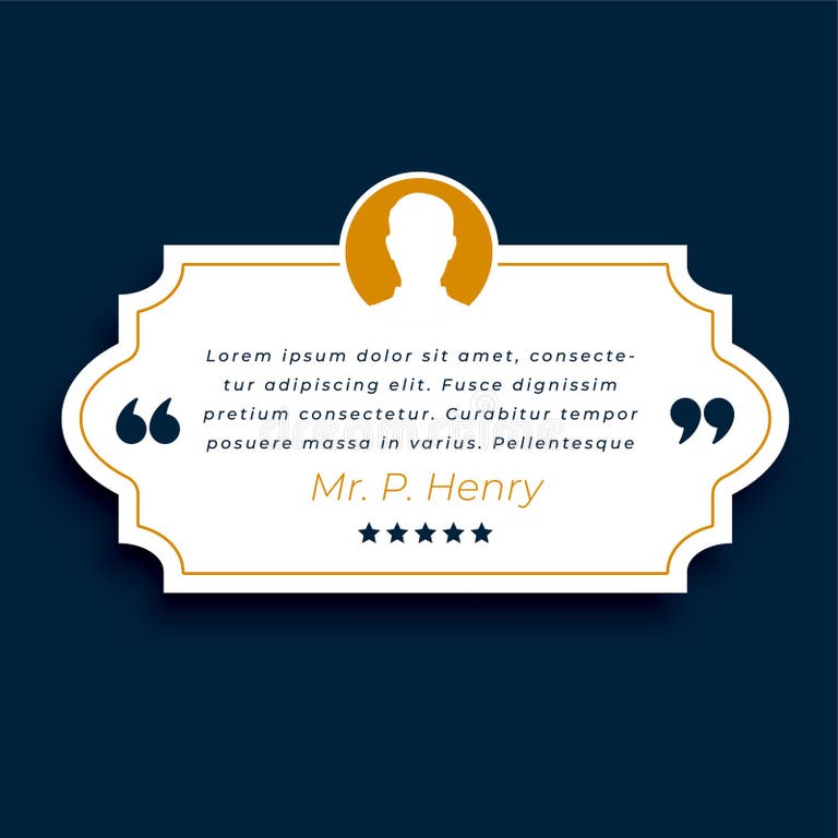 Inspiration for Testimonial Quotation or Review Frame Design Stock ...