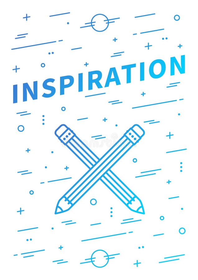 Inspiration Vector Banner with Linear Elements and Pencils Stock Vector ...