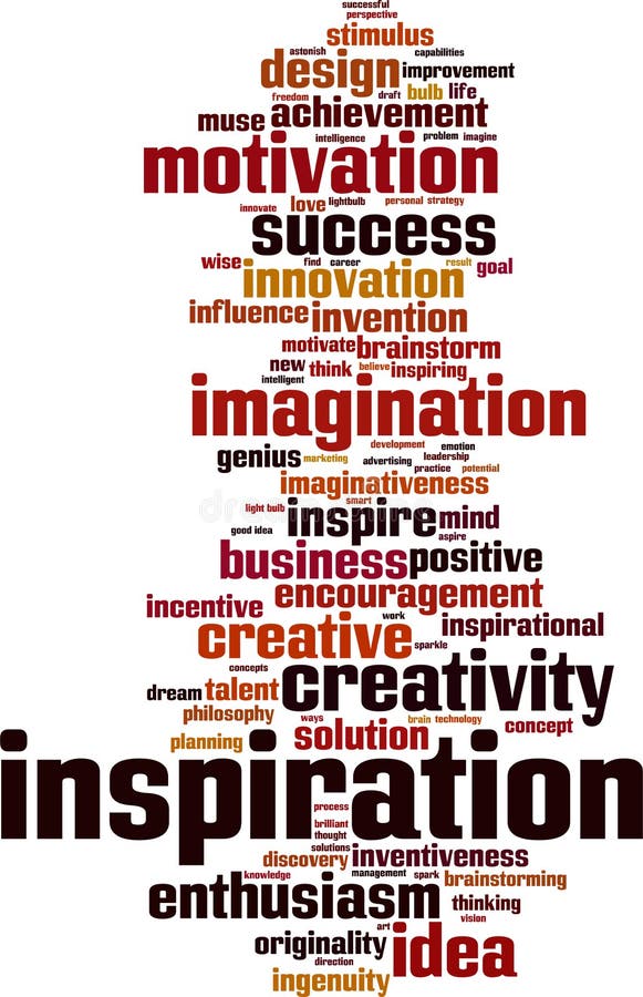 Inspiration word cloud stock vector. Illustration of ingenuity - 213648787