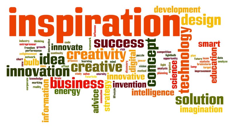 Inspiration word cloud stock illustration. Illustration of creativity ...