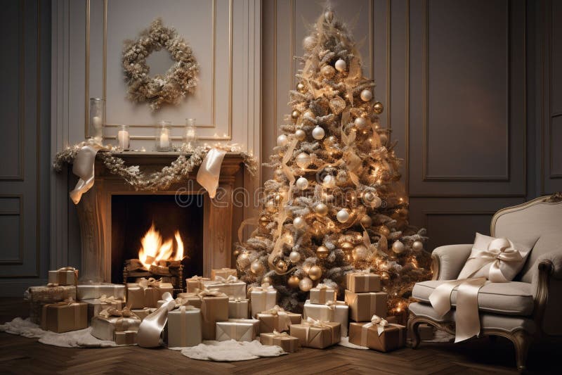 Inspirational Boxing Day Tree Decorating Ideas Stock Illustration ...