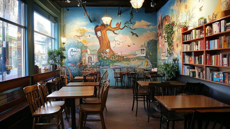 Inspirational Cafe with Murals, Art Books, and a Calm Environment for ...