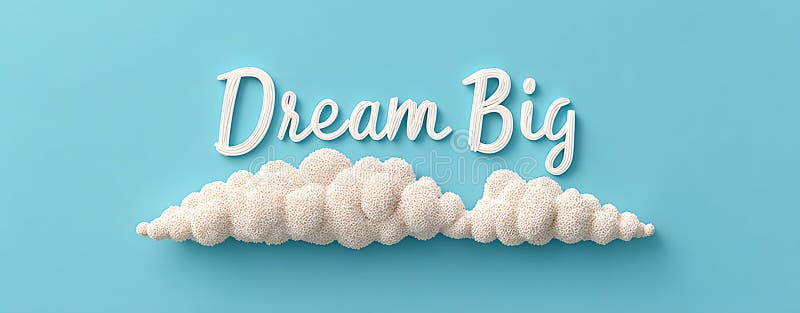 Inspirational Cloud Design with Dream Big Text on Blue Background Stock ...