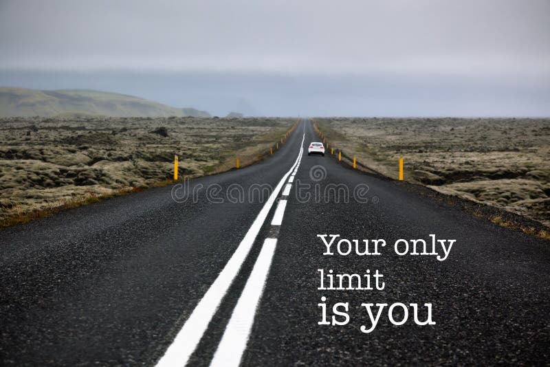 Inspirational Eindeloze Weg Van Het Motivatiecitaat Stock Foto - Image ...