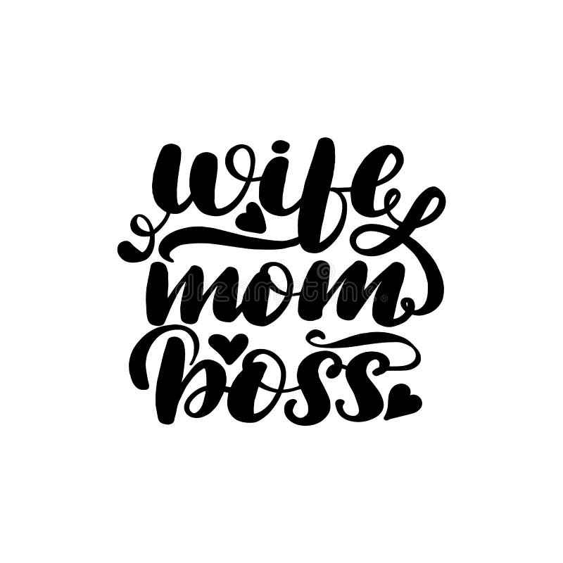 Lettering Wife Mom Boss Stock Vector Illustration Of Banner 143005710