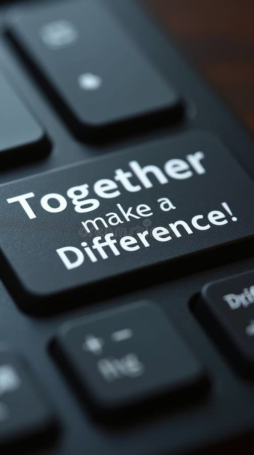 Inspirational Keyboard Key with Message about Making a Difference Stock ...