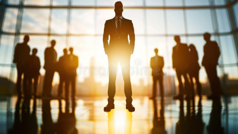 Inspirational Leader Standing at the Forefront of a Team, Symbolizing ...