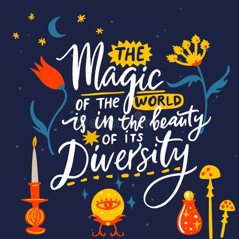 Inspirational Magical Handwritten Quote, Decorated with Witch Elements ...