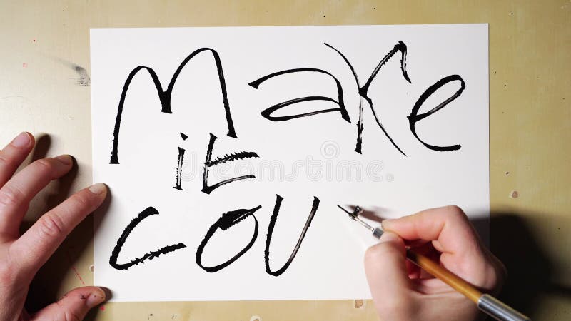 Inspirational Message Art Handwriting Progression Make it Count Stock ...
