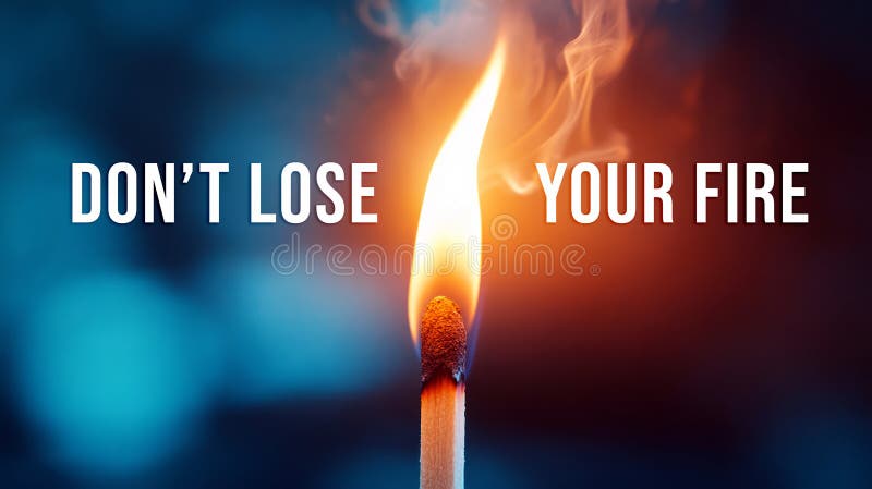 Inspirational Message with Burning Match Against a Blue Background ...