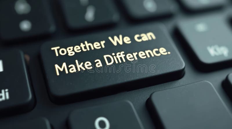 Inspirational Message on Computer Keyboard: Together we Can Make a ...