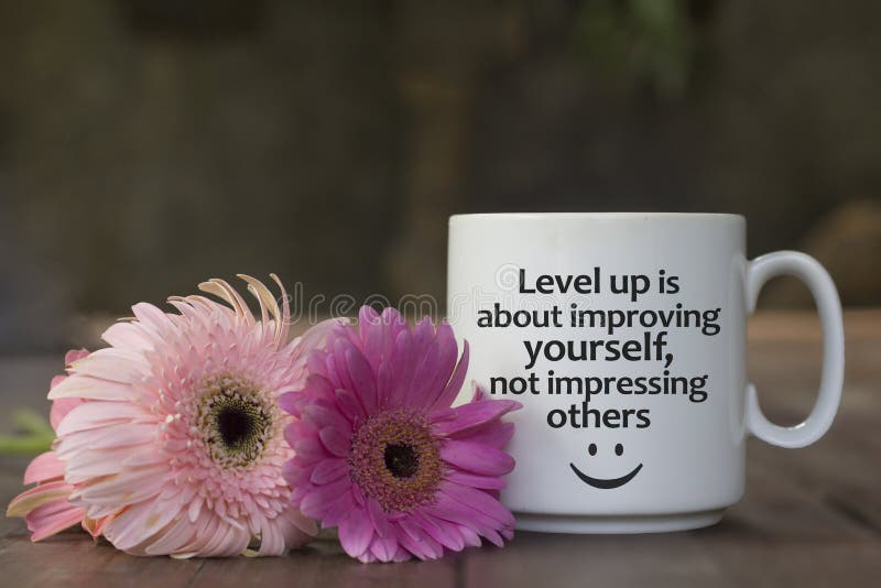 Positive Inspirational Messages on Coffee Cup with Pink Flowers - Level ...