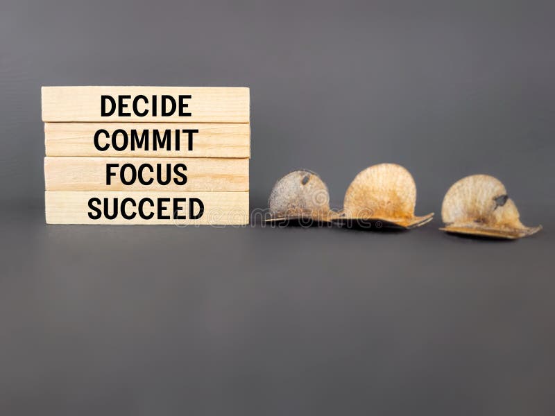 Decide Commit Focus Succeed is Shown Using the Text. Motivation Phrase ...