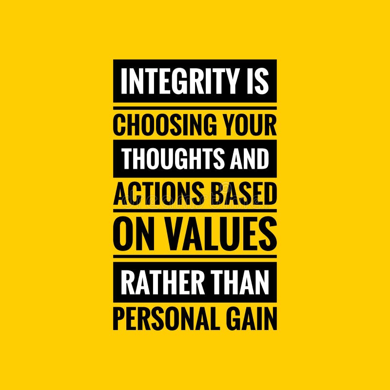 Integrity Quotes on Yellow Background. Inspirational and Motivational ...