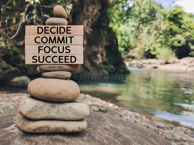 Decide Commit Focus Succeed is Shown Using the Text. Motivation Phrase ...