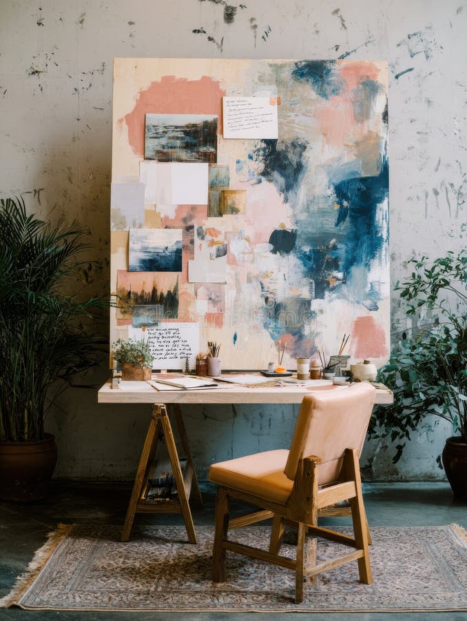 Inspirational Quote Board in an Abstract Workspace Filled with ...