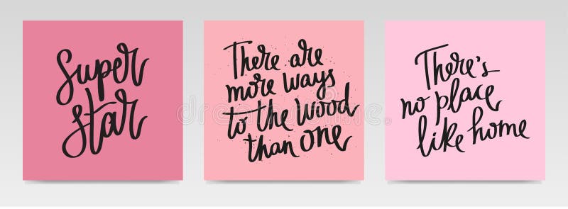 Inspirational Quotes Letter Typography Set Illustration Stock Vector ...