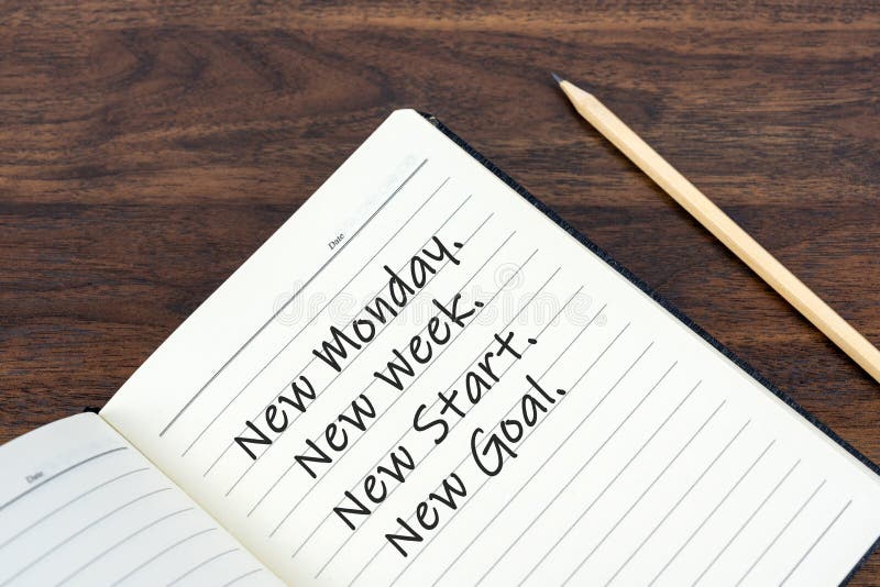 Life Inspirational Quotes on Note Pad with Text - New Monday, New Week ...