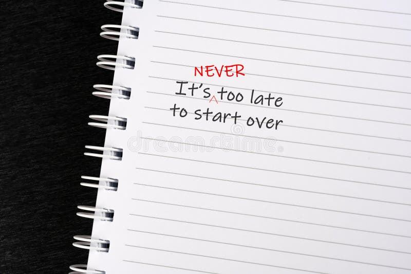 Inspirational Quotes on Notepad- it S Never Too Late To Start Over ...