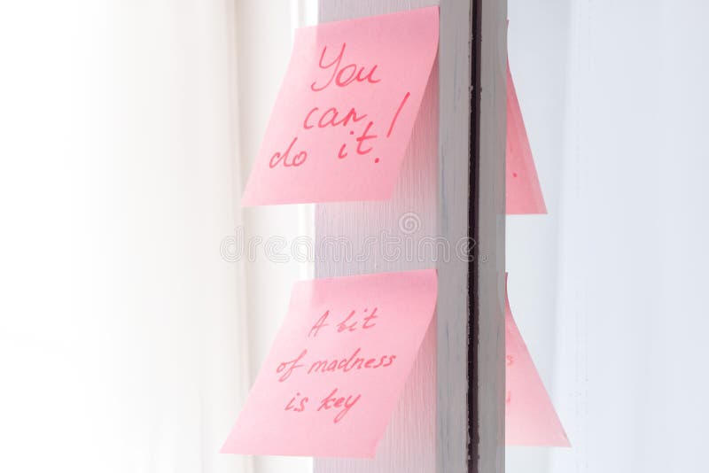 Inspirational Quotes on Pink Sticker on the Mirror,handwriting Text ...