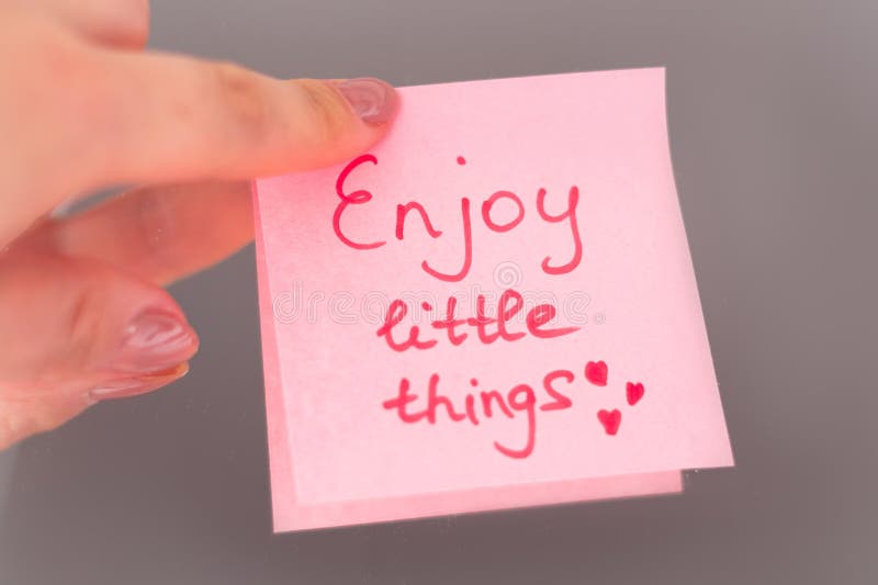 Inspirational Quotes on Pink Sticker,handwriting Text Stock Photo ...