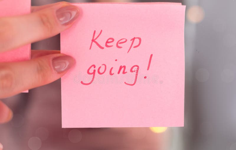 Inspirational Quotes on Pink Sticker,handwriting Text Stock Image ...