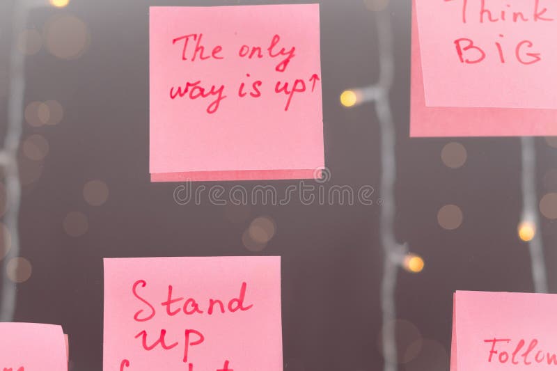Inspirational Quotes on Pink Sticker on the Mirror,handwriting Text ...