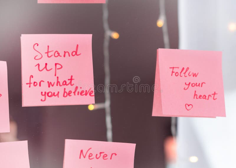 Inspirational Quotes on Pink Sticker on the Mirror,handwriting Text ...