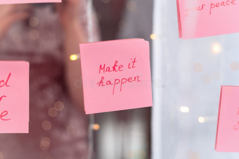 Inspirational Quotes on Pink Sticker on the Mirror,handwriting Text ...